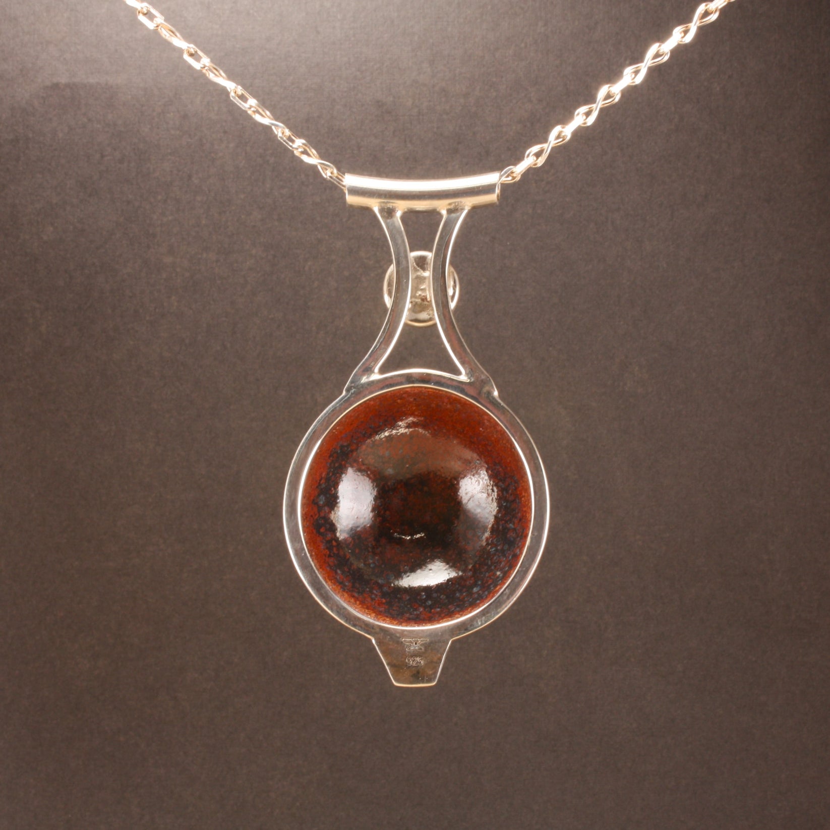Large Enamel Pendant with Amber – poonkinneyforge