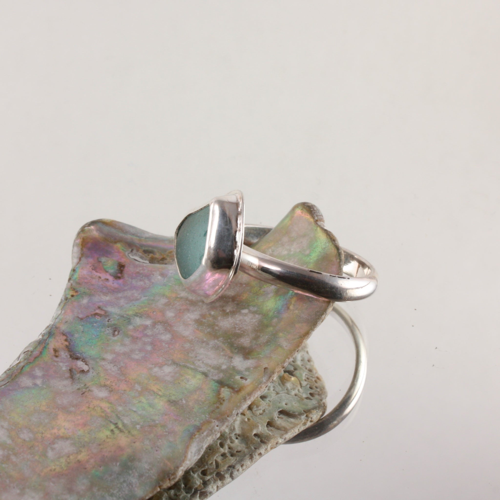 Aqua Sea Glass Ring – poonkinneyforge