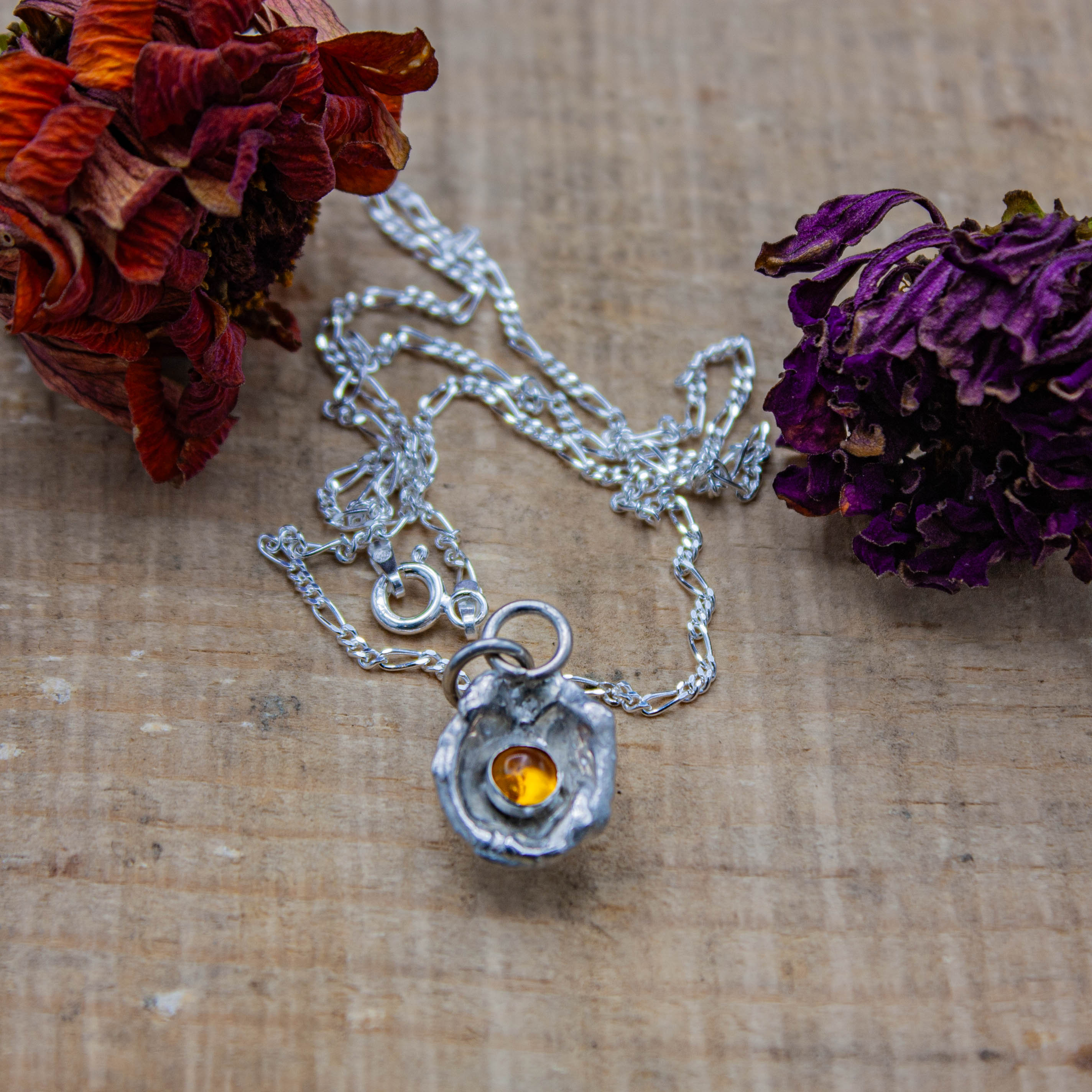 Watercast Silver with Amber Necklace – poonkinneyforge